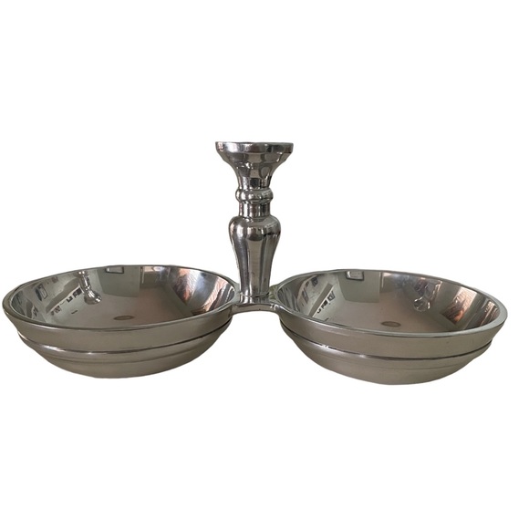 Pottery Barn | Dining | Pottery Barn Silver 2 Dish Condiment Caddy ...